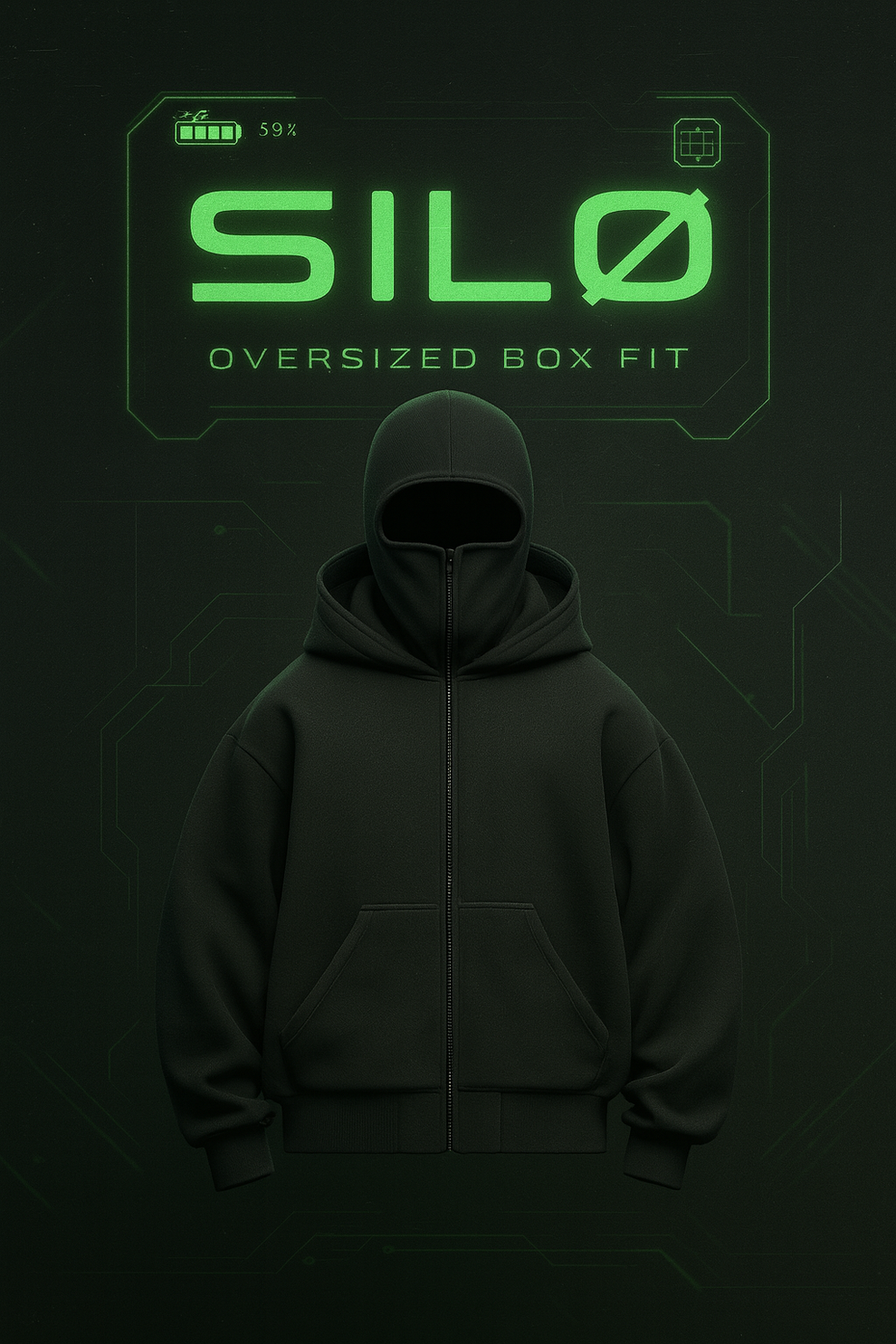 Phantom Techwear Zip Hoodie – Oversized Shiesty Streetwear Hoodie with ...